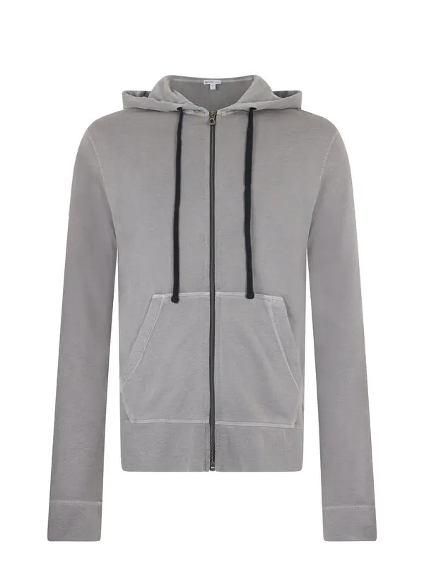 JAMES PERSE Zip Up Hooded Sweatshirt - Grey