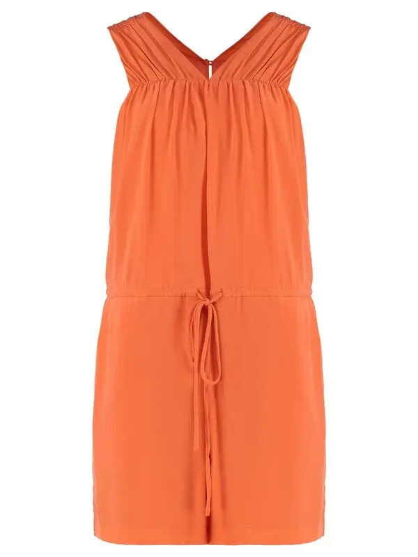 Equipment Cameron Mini Silk Dress - Orange