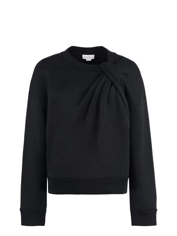 Alexander McQueen Knot-embellished Cotton Sweatshirt - Black
