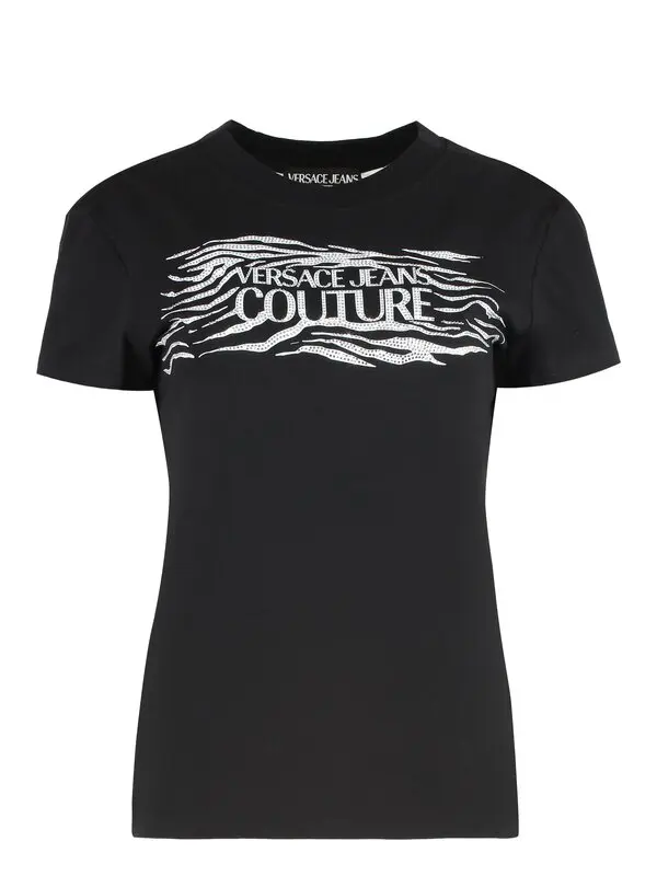 Versace Logo Print T-shirt - Black