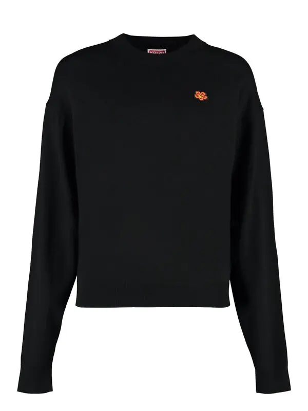Kenzo Boke Flower Wool Sweater - Black