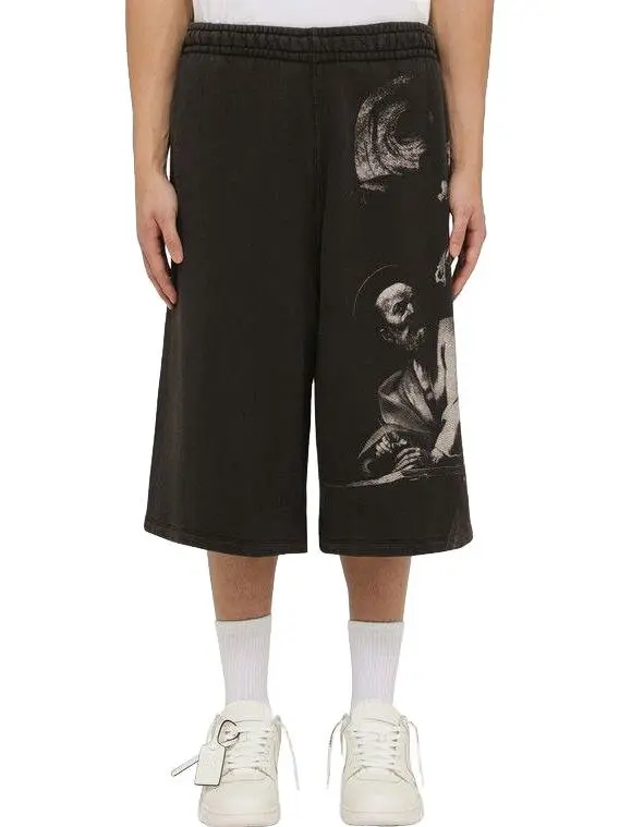 Off-White S. Matthew Cotton Track Shorts - Black