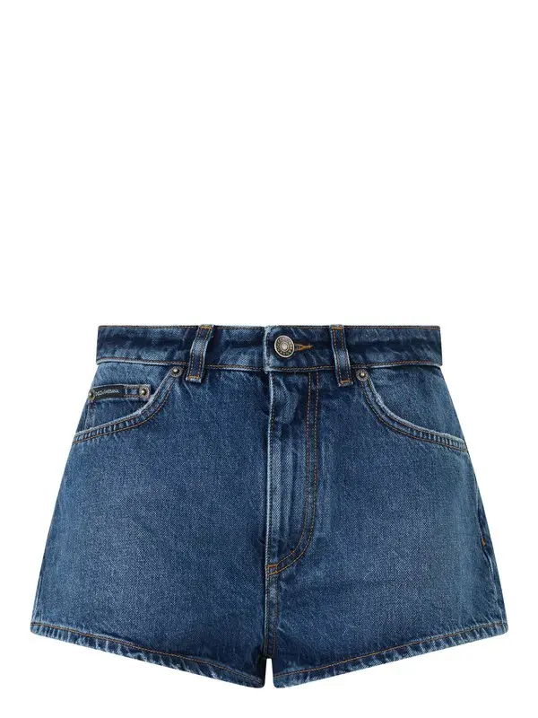 Dolce & Gabbana High Waisted Mini Shorts - Denim