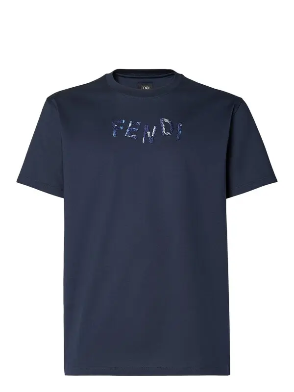 Fendi Short-sleeve Crew Neck T-shirt Size - Blu