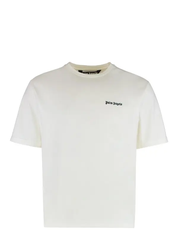 Palm Angels Classic Cotton Round Neck T-shirt For - White