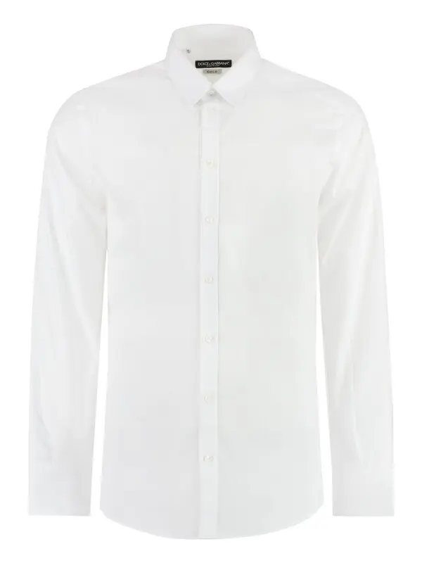 Dolce & Gabbana Cotton Shirt With Back Pinces - White