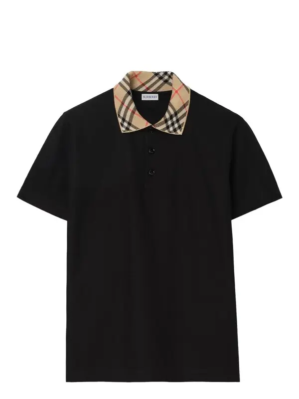 Burberry Cotton Knit With Check Detail In Size - Nero
