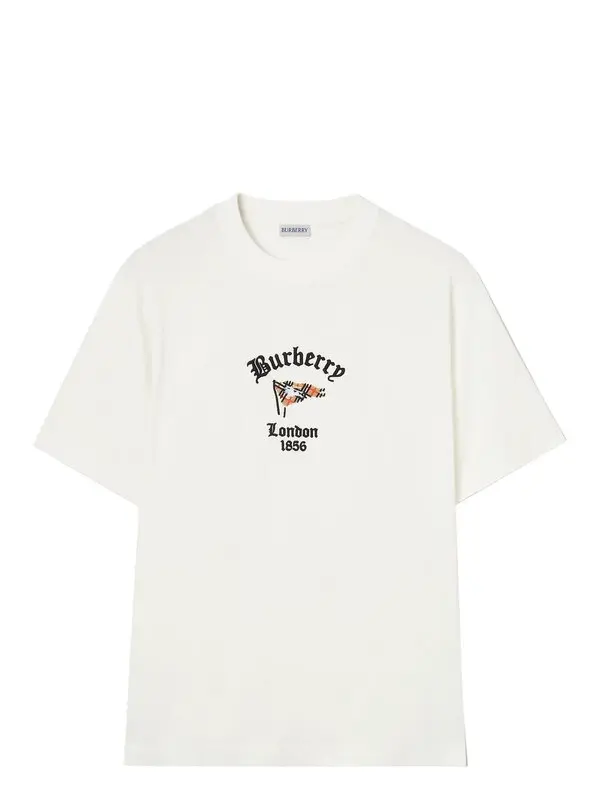 Burberry Embroidered Crew Neck T-shirt Size - Bianco
