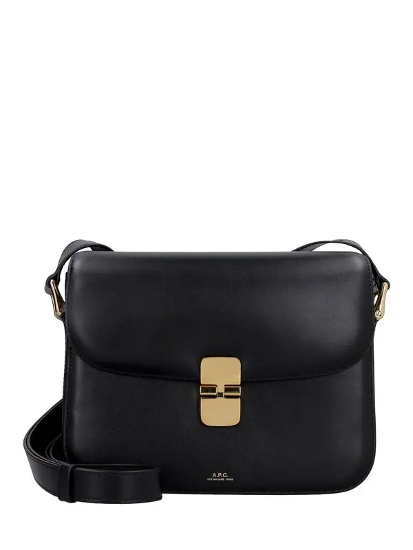 A.p.c. Grace Mini Bag In Croc-effect Leather - Black