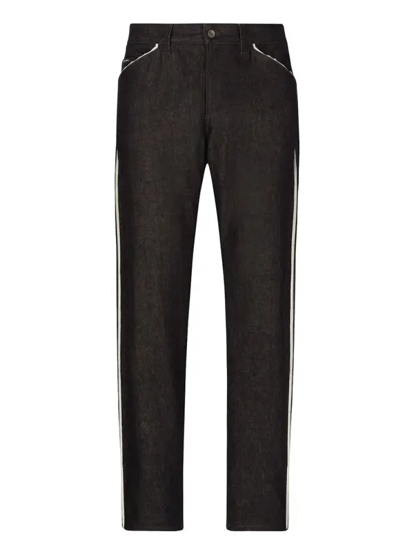 Dolce & Gabbana Piped Straight-leg Jeans - Denim