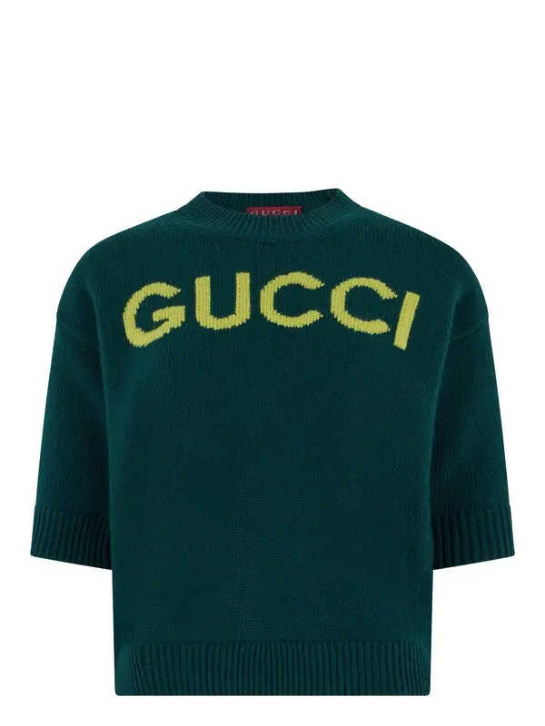 Gucci Logo Wool Sweater - Green