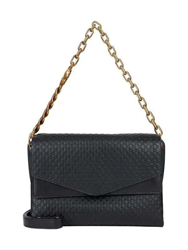 Gucci Gg Emblem Medium Tote Bag In Gg Fabric - Black