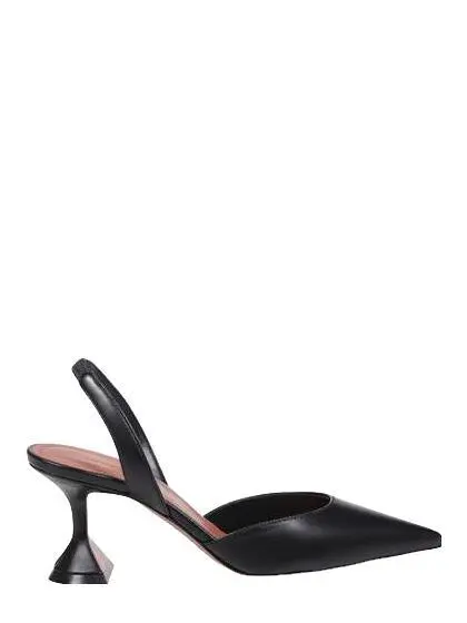 Amina Muaddi Slingback Pointed Toe Heels - Nero