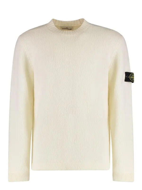Stone Island Fancy Yarn Crewneck Sweater - White