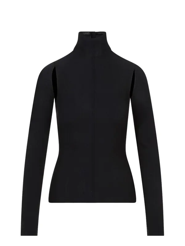 Khaite Marlowe Cutout Open-back Merino Wool Top - Black