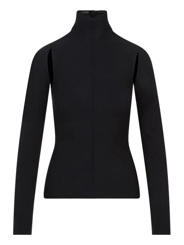 Khaite Marlowe Cutout Open-back Merino Wool Top - Black