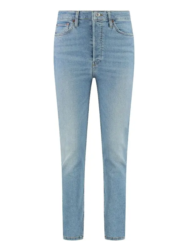 RE/DONE High-rise Skinny-fit Jeans - Denim