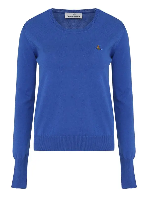 VIVIENNE WESTWOOD Cotton Cashmere Crewneck Jumper - Blue
