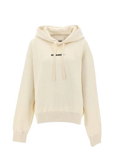 JIL SANDER Hooded Sweatshirt With Logo - Panna