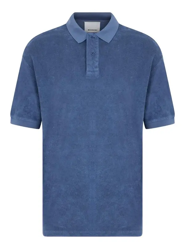 MARANT Short Sleeve Polo With Classic Collar - Light Blue