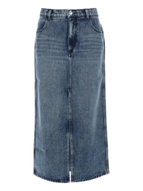 Isabel Marant Étoile Denim Midi Skirt With Slit - Blue