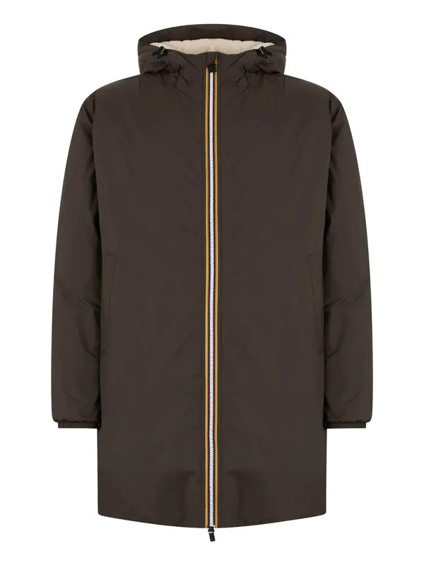 K-WAY Le Vrai 4.0 Claude Packable Full Zip Waterproof Rain Jacket - Brown