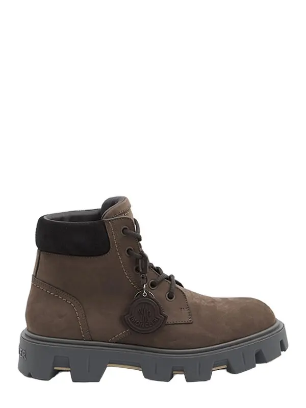 Moncler Peak City Lace-up Suede Boots - Brown