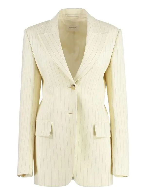 Sportmax Single-breasted Pin-striped Blazer - Ivory