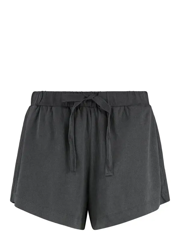 The Great. Cotton Drawstring Shorts - Grey