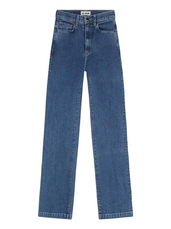 LE JEAN Straight Leg Jeans With Flare Design - Denim