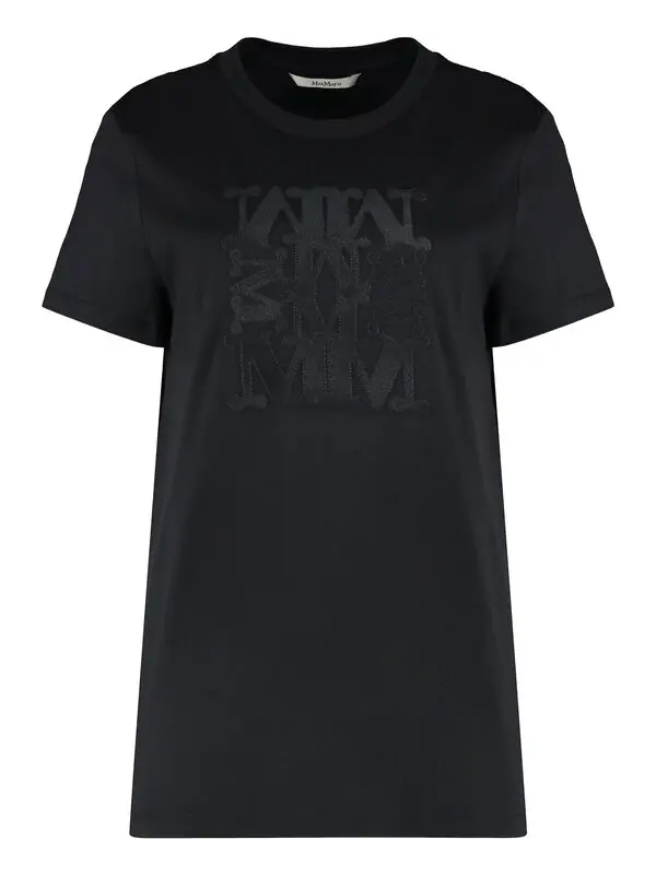 Max Mara Embroidered Cotton T-shirt - Black
