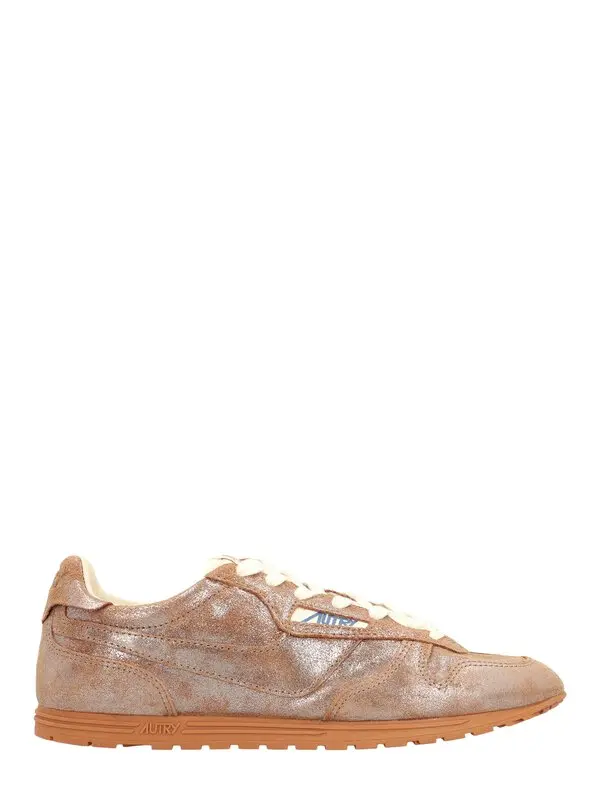 AUTRY Glitter Suede Low-top Sneakers - Brown