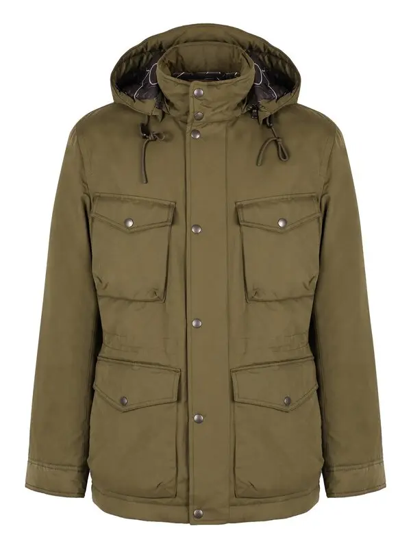 Woolrich Hooded Padded Utility Jacket - Green