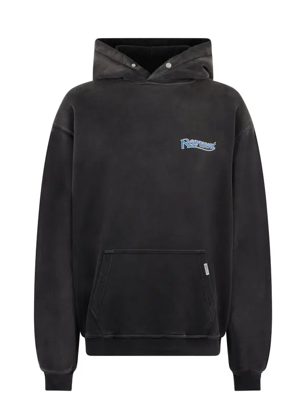 REPRESENT Hooded Sweatshirt With Logo Print - Grey