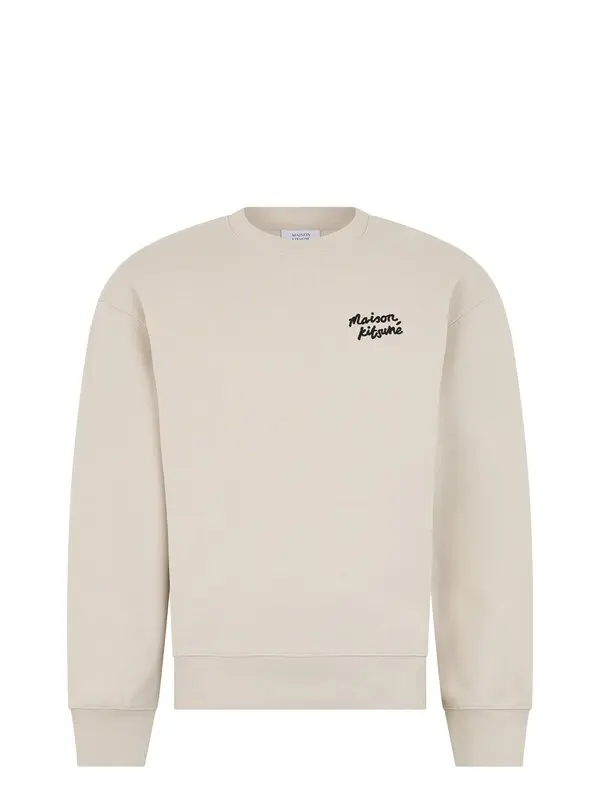 Maison Kitsuné Cotton Long Sleeve Sweatshirt With Logo - Sand