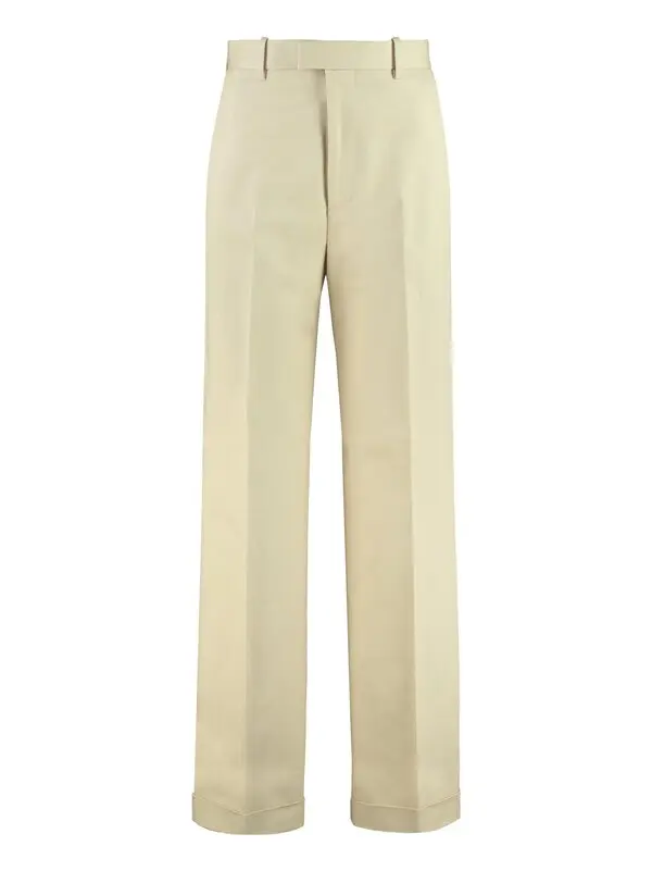 Bottega Veneta Cotton Palazzo Trousers - Sand