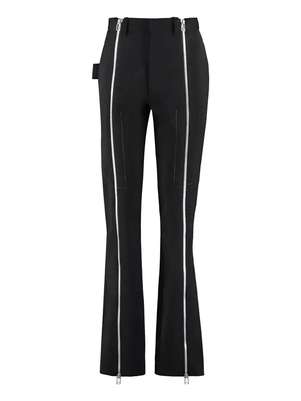 Bottega Veneta Wool Blend Pants With Extendable Zippers - Black