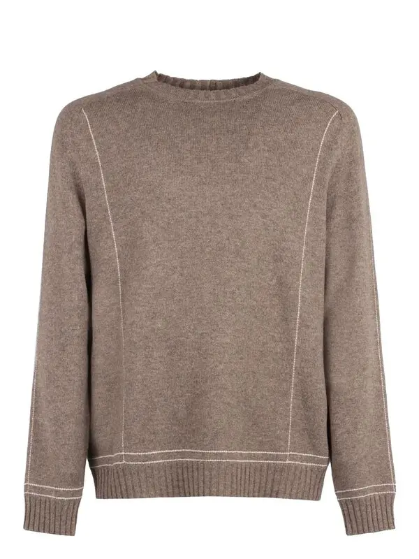 Giorgio Armani Wool And Cashmere Crew Neck Sweater - Beige