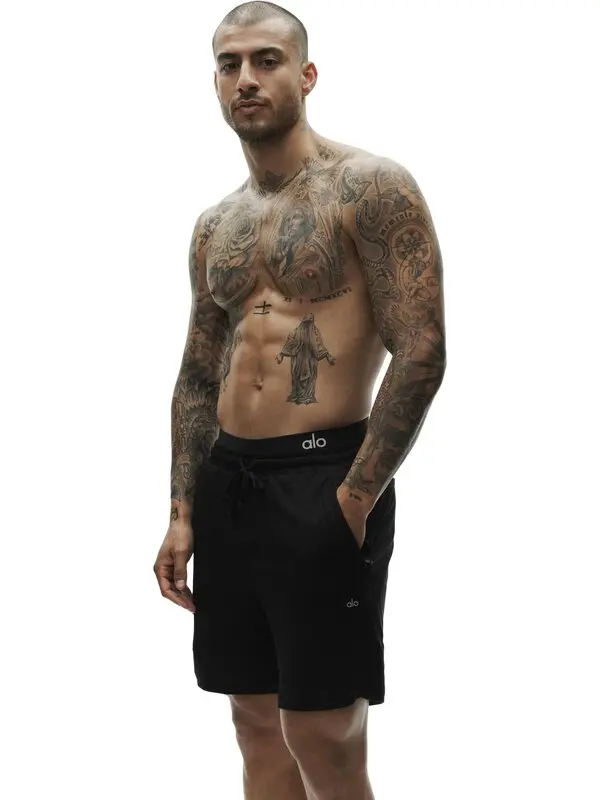 Alo Yoga 7" Linen Jersey Coastal Short - Black