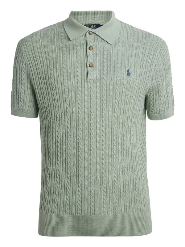 Polo Ralph Lauren Cotton Cable-knit Polo Shirt - Green
