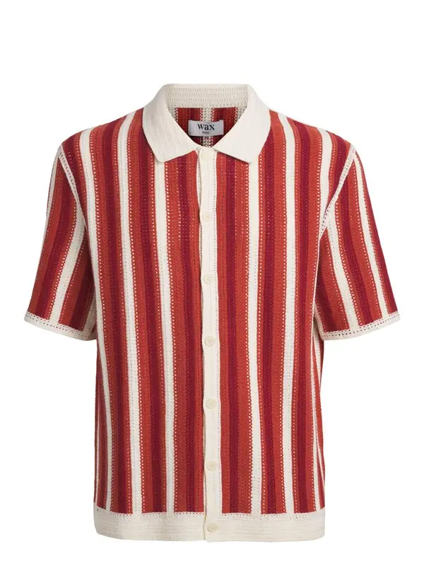 WAX LONDON Crochet Stripe Shirt - Orange