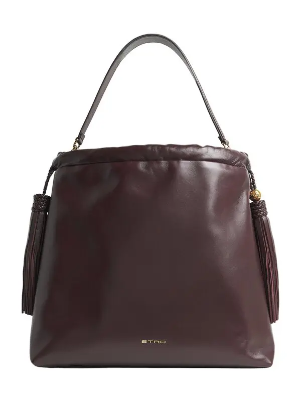 Etro Leather Tassel Shoulder Bag - Brown
