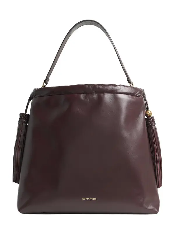 Etro Leather Tassel Shoulder Bag - Brown