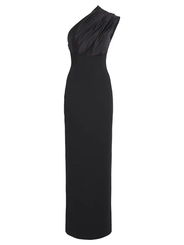 Solace London One-shoulder Gracie Maxi Dress - Black