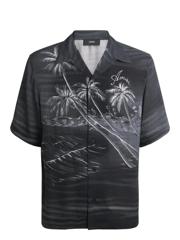 Amiri Palms Print Shirt - Black