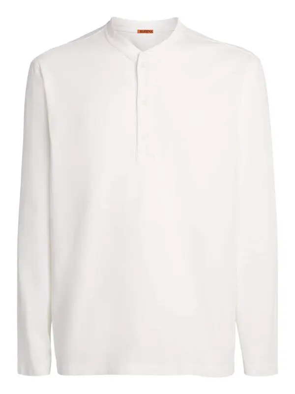 Barena Venezia Cotton Jersey Henley Top - White