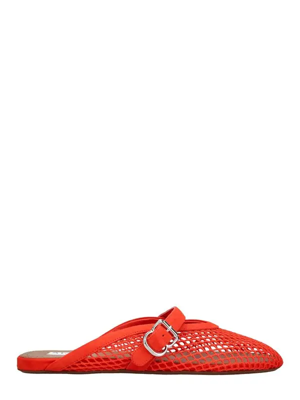 Alaïa Suede Fishnet Mules - Orange