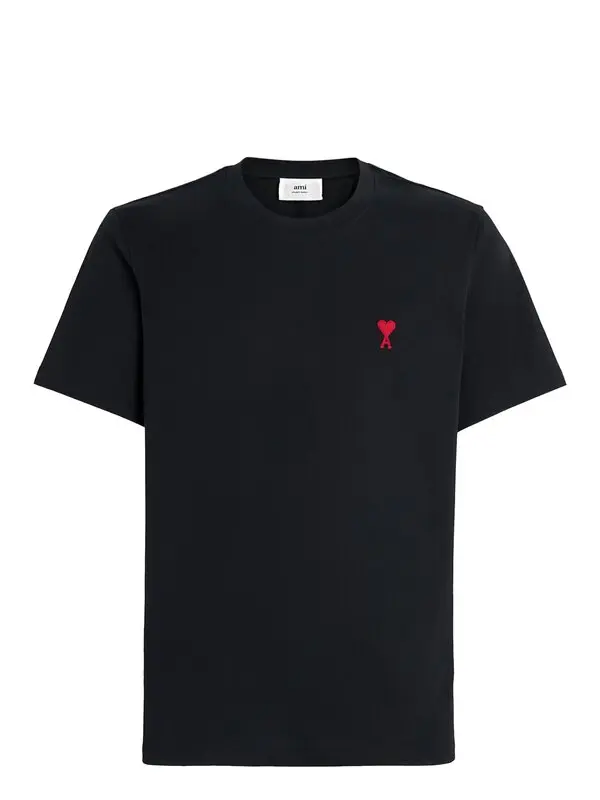AMI Paris Organic Cotton De Coeur T-shirt - Black
