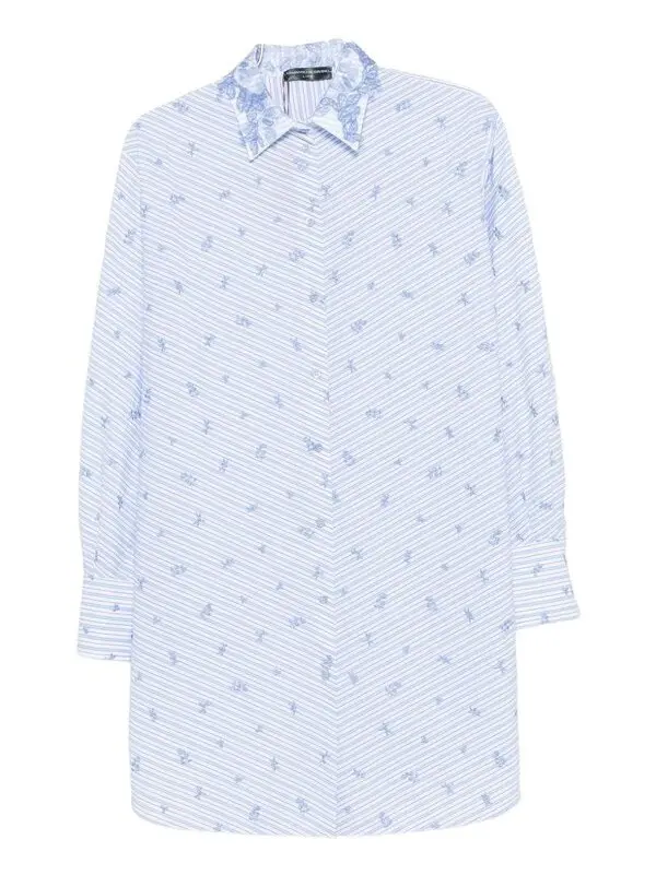 Ermanno Scervino Oversized Cotton Shirt - Sky Blue