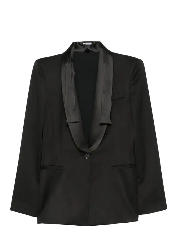 Brunello Cucinelli Black Wool Tuxedo Blazer With Shawl Lapel - Multicolor